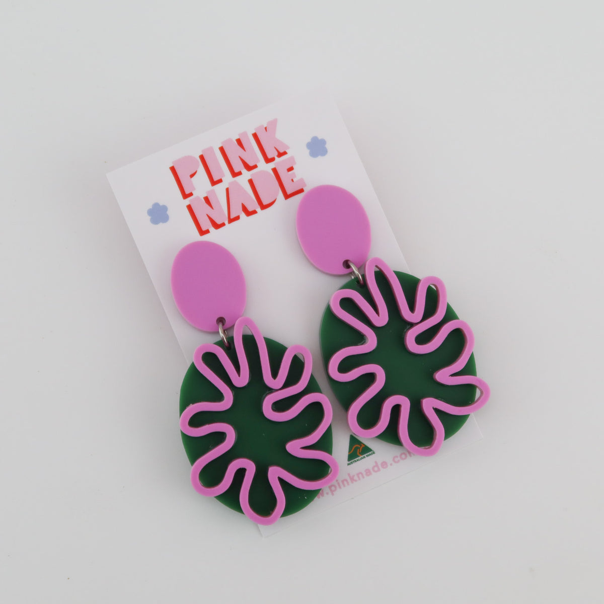 Pink nade earrings store